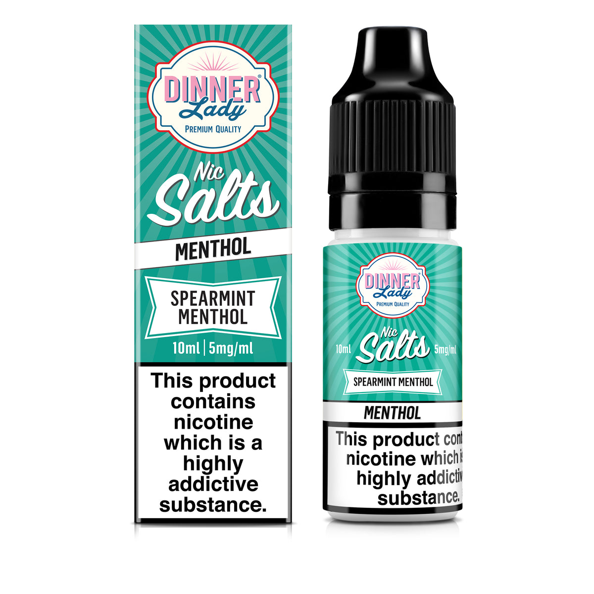 Spearmint Menthol Nic Salts 50:50 10ml E-Liquid – Dinner Lady
