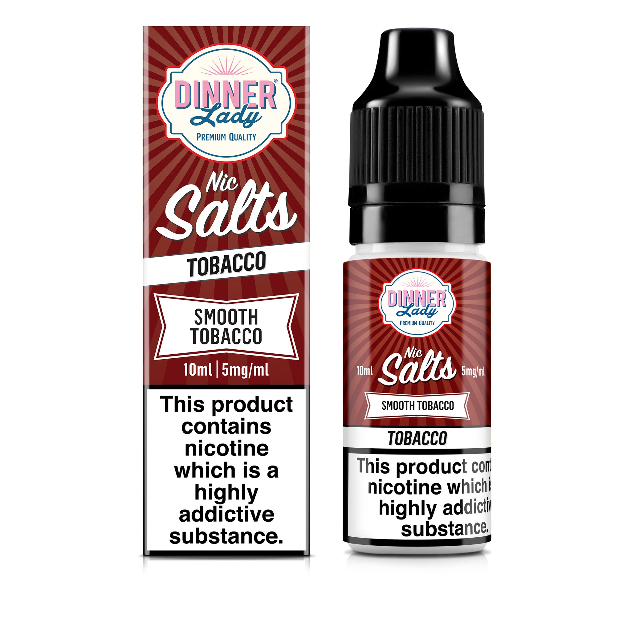 Smooth Tobacco Nic Salts 50:50 10ml E-Liquid - Dinner Lady