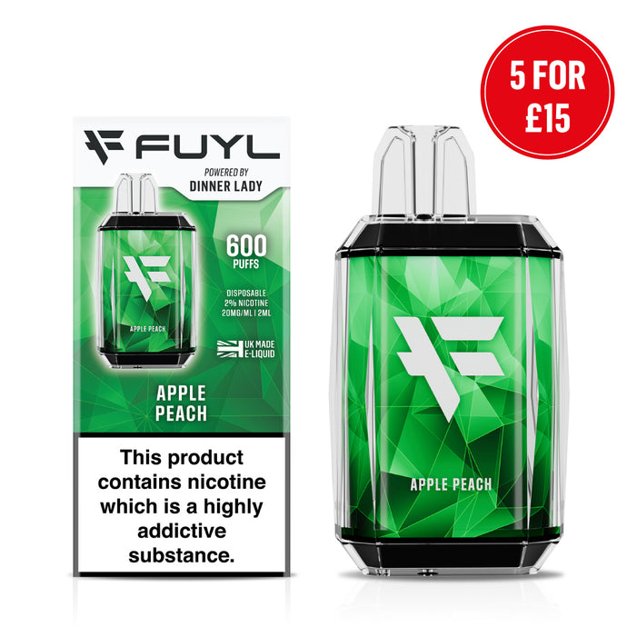FUYL | Five Pack Apple Peach Disposable Vape - Dinner Lady