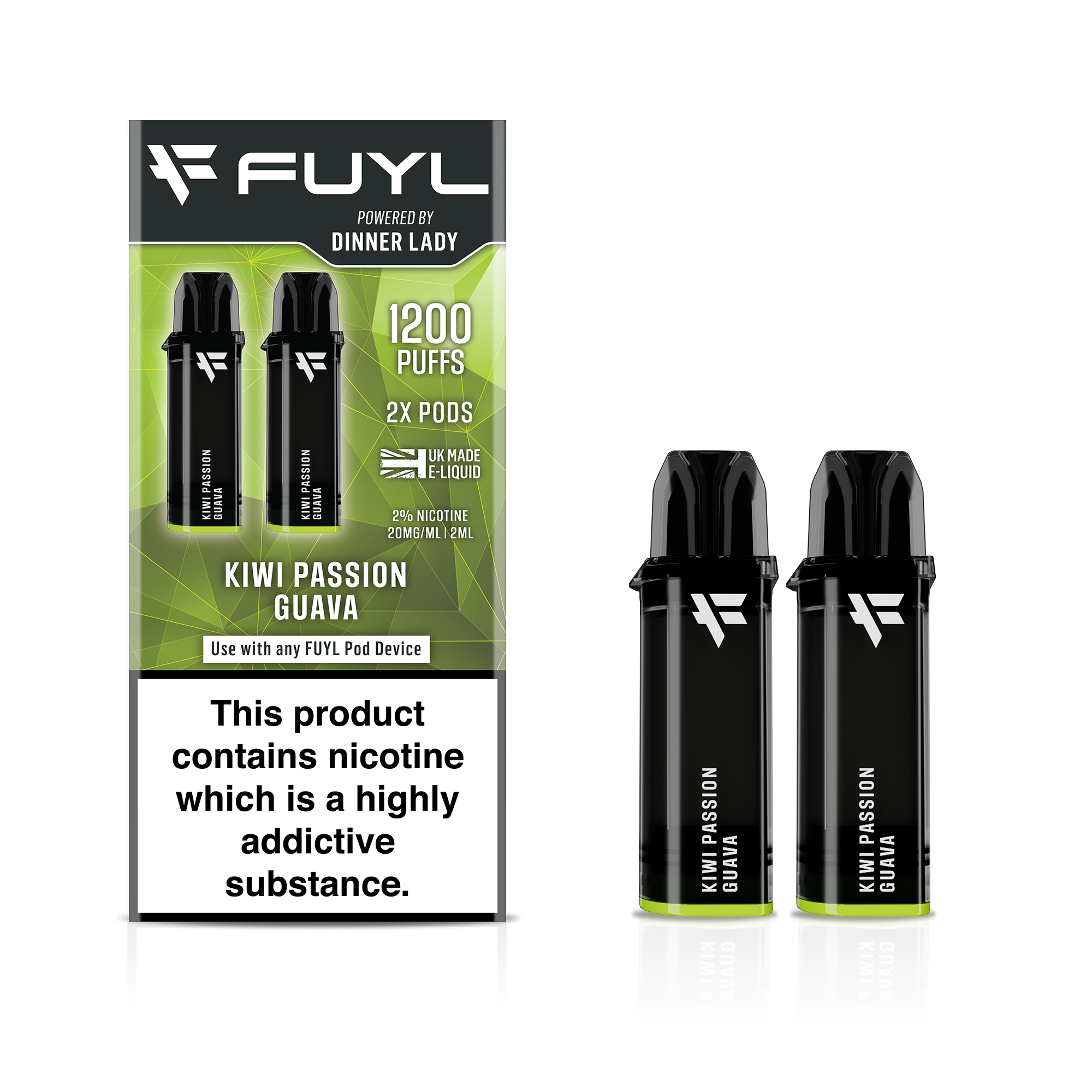 FUYL | Kiwi Passion Guava Vape Pods – Dinner Lady - Dinner Lady